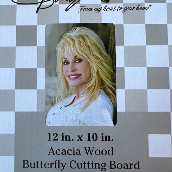 Dolly Parton | Kitchen | Nwt Dolly Parton Butterfly Acacia Wood Cutting ...